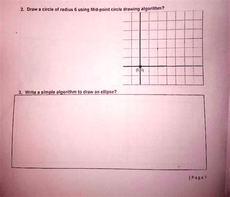 Solved 2 Draw A Circle Of Radius R Using Mid Point Circle Drawing