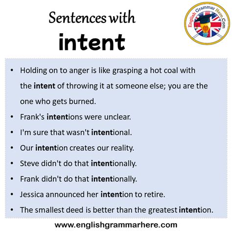 Sentences With Intent Intent In A Sentence In English Sentences For