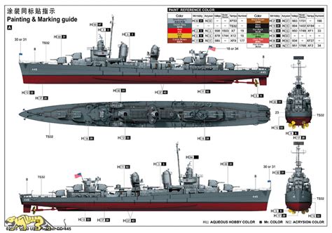 Trumpeter Uss Fletcher Dd 445 Destroyer 1200 Tru03723 Axels