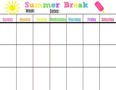 Printable Summer Schedule Printable Word Searches