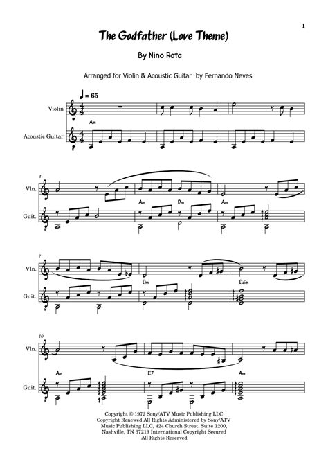 The Godfather Love Theme Arr Fernando Luiz Neves By Nino Rota