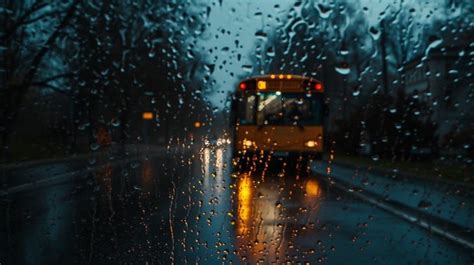 Free Rainy Bus Ride Image Rain Bus Window Download At Stockcake