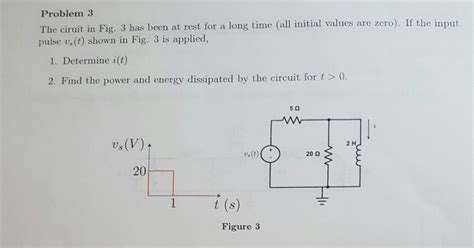 Solved The Circuit In Fig 3 Has Been At Rest For A Long