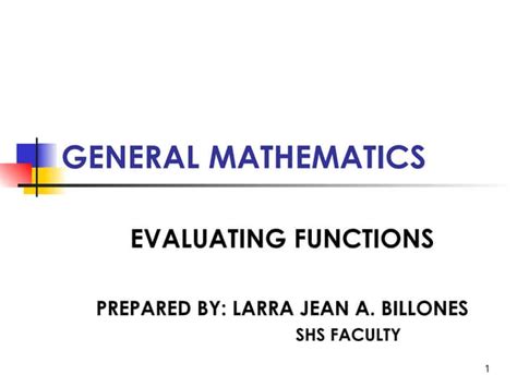 Evaluating Functionevaluating Functionevaluating Function Ppt