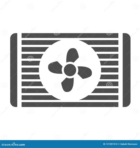 Radiator Fan Solid Icon Car Cooler Vector Illustration Isolated On White Stock Vector