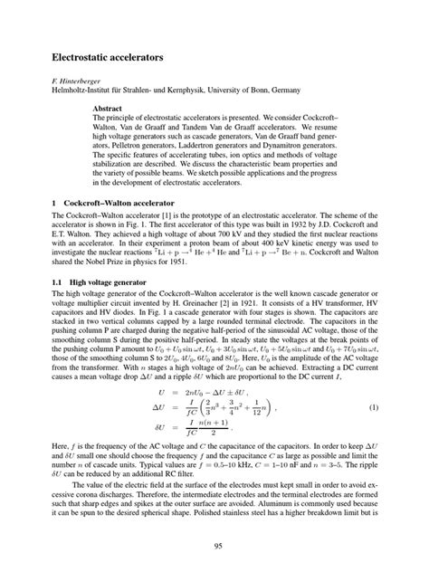 Electrostatic Accelarator Pdf Particle Accelerator Vacuum Tube