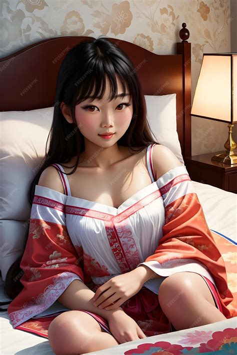 Premium Photo 3d Rendering Cute Asian Woman In Bed Ai Generative