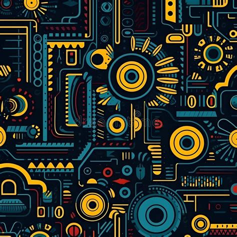 Abstract Geometric Digital Art Design Featuring Vibrant Shapes Ai Generated Stock Illustration