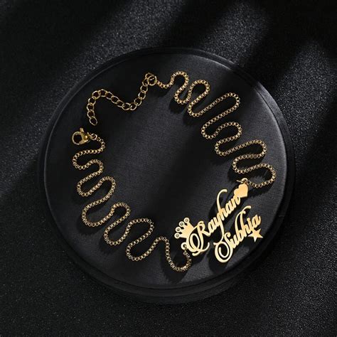 365 맞춤 이름 목걸이 스타 하트 나비 지르콘 스톤 명판 펜던트 스테인레스 스틸 맞춤형 여성 쥬얼리 맞춤 보석