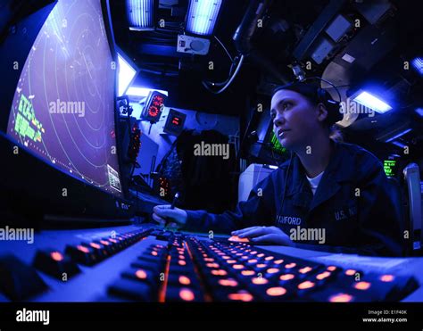 Us Navy Air Traffic Controller Airman Chelsea Pitchford Monitors An