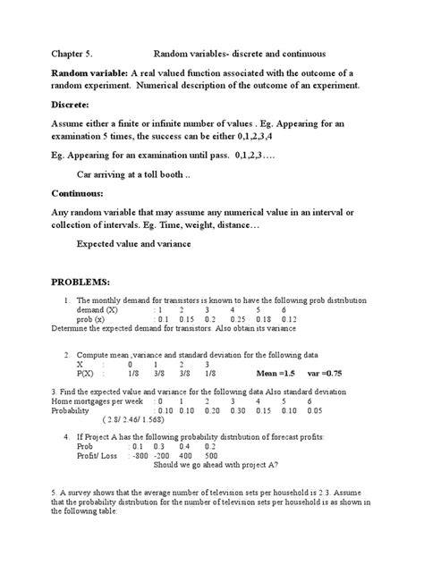 randomvariable theoretical distribution pdf teaching mathematics
