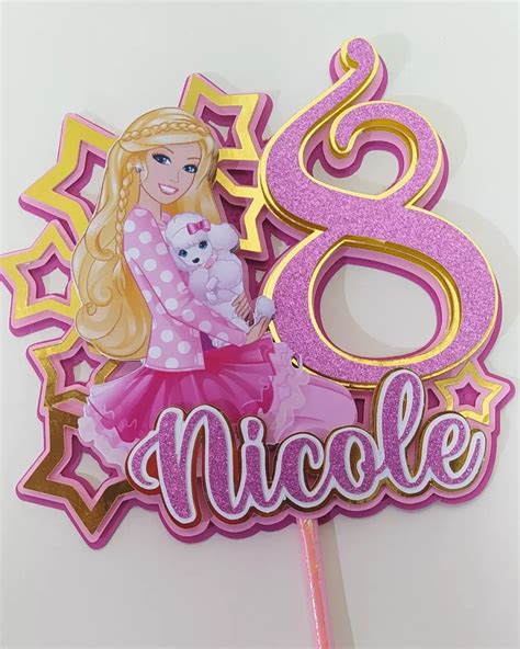 Cake Topper Barbie Barbie Cake Barbie Birthday Diy Cake Topper