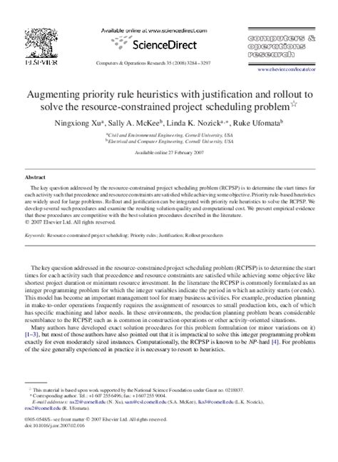 Pdf Augmenting Priority Rule Heuristics With Justification And
