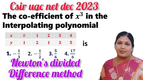 Csir Ugc Net Dec 2023question Id 704096newtons Divided Difference