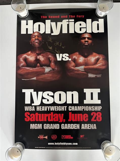 1997 Original Mike Tyson Vs Evander Holyfield Ii Mills Lane Signed