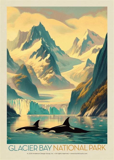 Glacier Bay National Park Gliding Orcas Postcard Usa Made