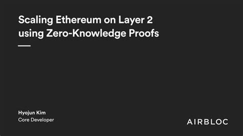 scaling ethereum using zero knowledge proofs pdf