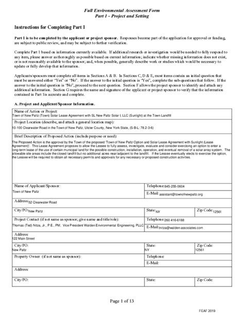 Fillable Online Environmental Assessment Form Eaf