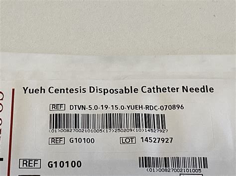 New Cook Medical Yueh Centesis Disposable Catheter Needle G10100 Exp2024 04 K41 G10100 Yueh