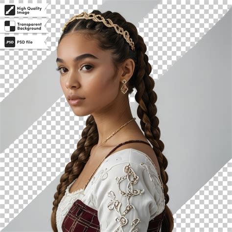 A Girl With Braided Hair Wearing A White Dress With A Braided Braid