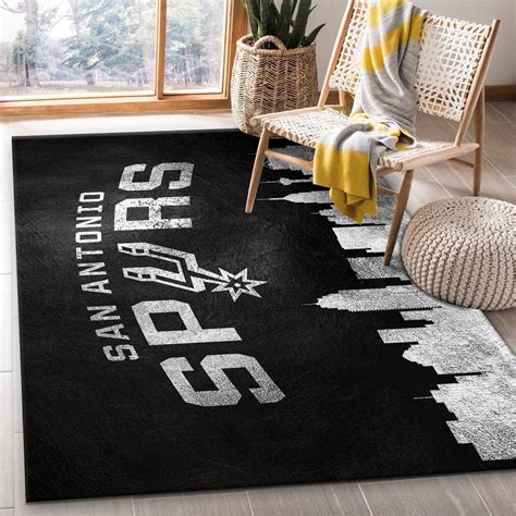 San Antonio Spurs Skyline Nba Team Area Rug Living Room Rug Custom