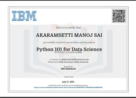 Python101 Datascience Ibmskillsbuild Manoj Sai
