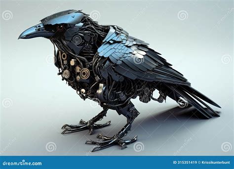 Modern Digital Crow Robot Ai Generated Stock Illustration Illustration Of Mascot Artificial