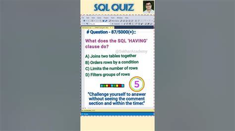Sql Quiz 87 Sql Mysql Interview Mcq Shorts Viralvideo Reels Databasequiz
