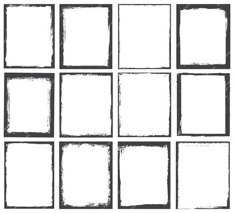 Premium Vector Set Of Black Square Border Frames