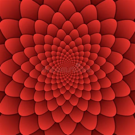 Illusion Art Abstract Flower Mandala Decorative Pattern Red Background