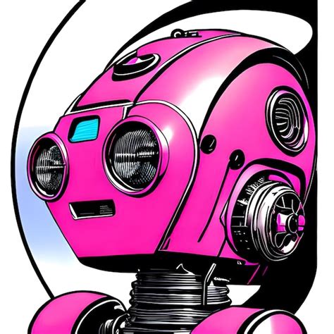Robot Humanoide Femenino Rosa Foto Premium
