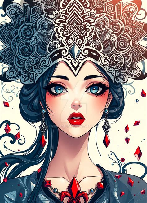 Womans Face With Dramatic Bold Eye Makeup And Red By Meahau On Deviantart