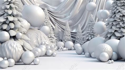 놀라운 3d 구성 크리스마스 공이 있는 기발한 겨울 원더랜드 새해 축하에 딱 맞습니다 리스 배경 원더 배경 겨울 배경 이미지 Hd 리스 원더 겨울 배경