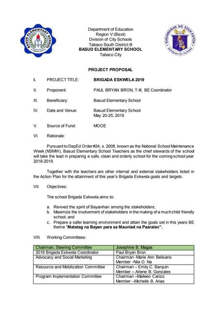 Brigada Eskwela Action Plan 2025 2026 Docx