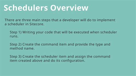 Understanding Sitecore Schedulers Configuration And Execution Guide Ppt
