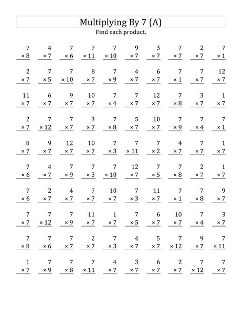 what are the 7 times tables