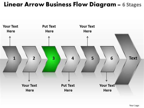 Business PowerPoint Templates Linear Arrow Flow Diagram Sales PPT Slides 6 Stages PowerPoint