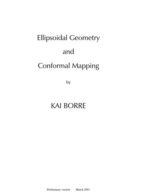 Ellipsoidal Geometry And Conformal Mapping Borre Kay Pdf