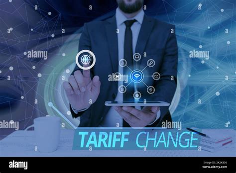 Sign Displaying Tariff Change Business Approach Amendment Of Import