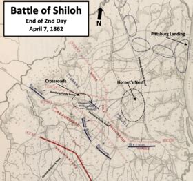 Battle Of Shiloh Map Shiloh National Military Park A Map Of The
