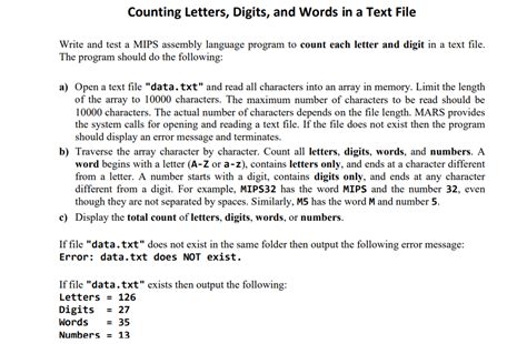 Solved Counting Letters Digits And Words In A Text File