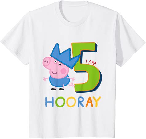 Youth George Pig I Am Five Age T Shirt Uk Fashion