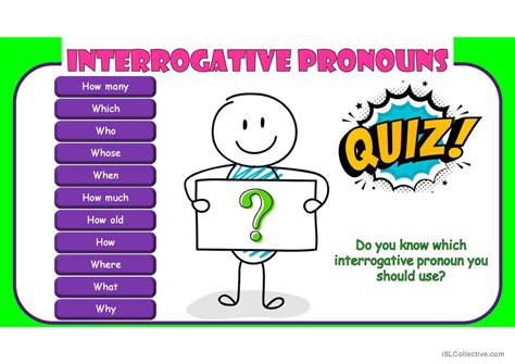 Interrogative Pronouns Quiz 2… English Esl Powerpoints