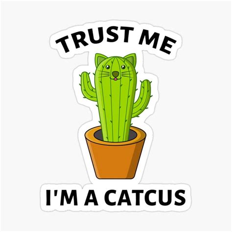 Funny Catcus Sticker For Cat Lovers
