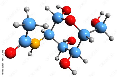 3d Image Of Glucosamine Skeletal Formula Molecular Chemical Structure Of Amino Sugar 2 Amino 2