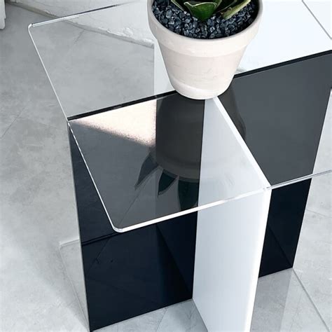 아크리코 아크릴 크로스 사이드 테이블 거실 카페 인테리어 티테이블 아크리코