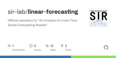 Github Sir Lablinear Forecasting Official Repository For An