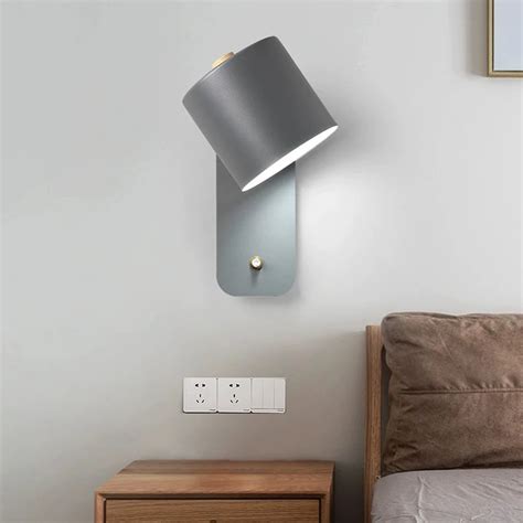실내 Led 벽 램프 거실 돌출 조명 E27 벽 조명 기구 침실 침대 머리맡 360 도 회전 조절 가능한 램프 Led