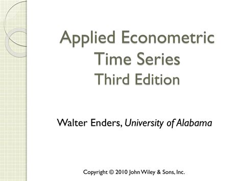 Ppt Applied Econometric Time Series Third Edition Powerpoint