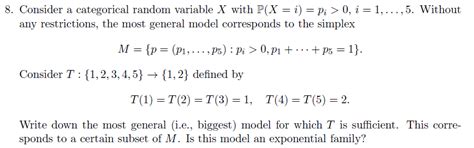 Solved Consider A Categorical Random Variable X With